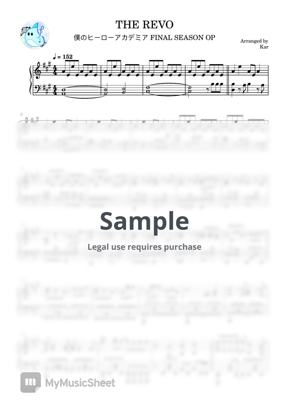 ポルノグラフィティ - THE REVO Full Version (僕のヒーローアカデミア FINAL SEASON OP) Sheet ...
