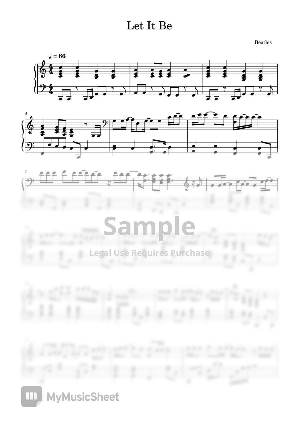 Beatles - Let It Be Sheet Music by SangHeart Play
