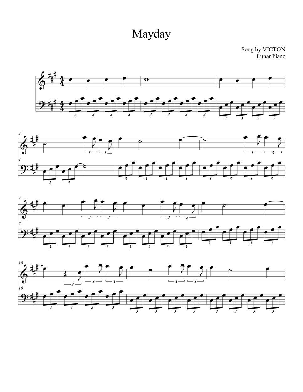 VICTON - Mayday Sheet by Lunar Piano