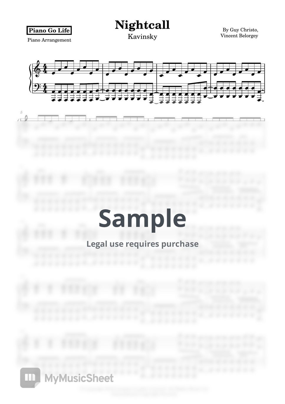 Kavinsky - Nightcall (Drive) Noten by Piano Go Life