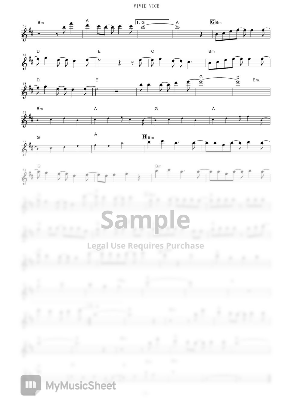 Jujutsu Kaisen - VIVID VICE (in Eb) 악보 by Who-ya Extended