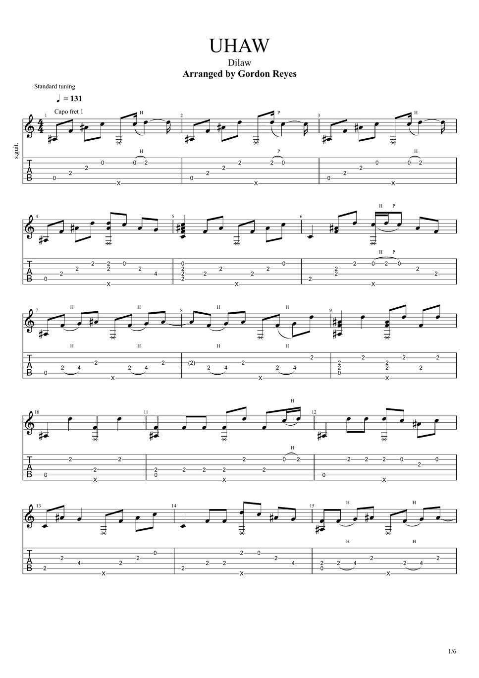 Dilaw - Uhaw Tab + 1staff by Gordon Reyes