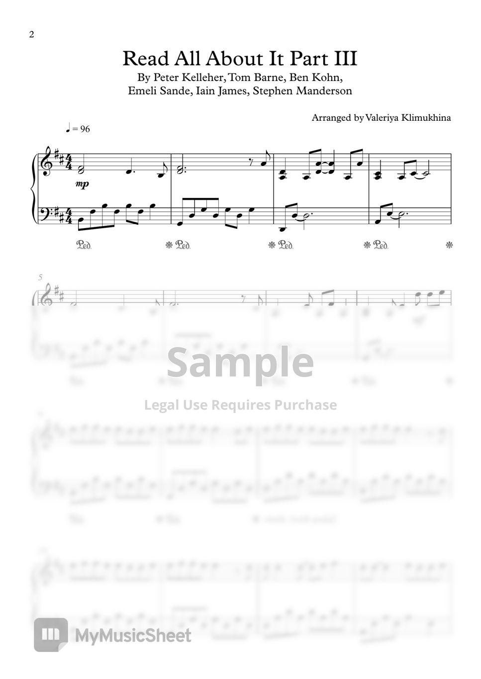 Emeli Sande - Read All About It (for Piano Solo) Partitura