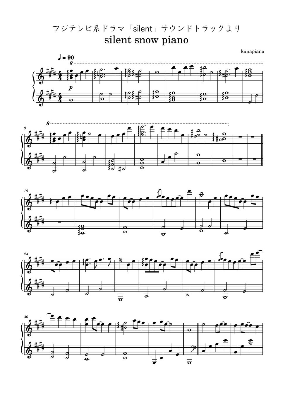 得田真裕 - silent snow piano (ピアノ/silent/得田真裕/silent snow piano) 楽譜 by ...