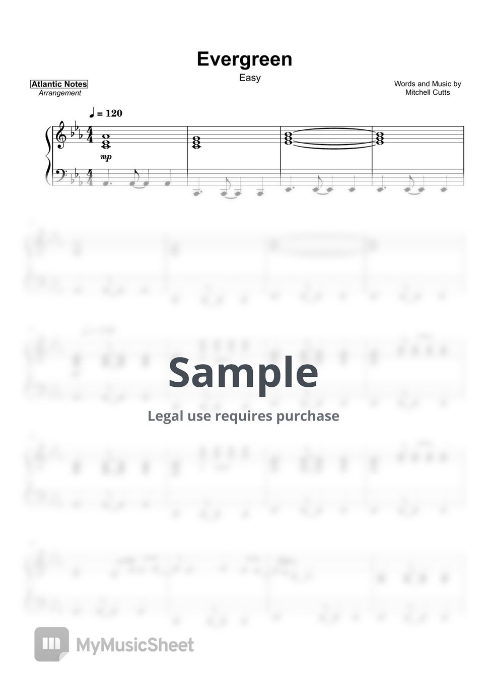 Richy Mitch & The Coal Miners - Evergreen Sheet Music by Atlantic Notes