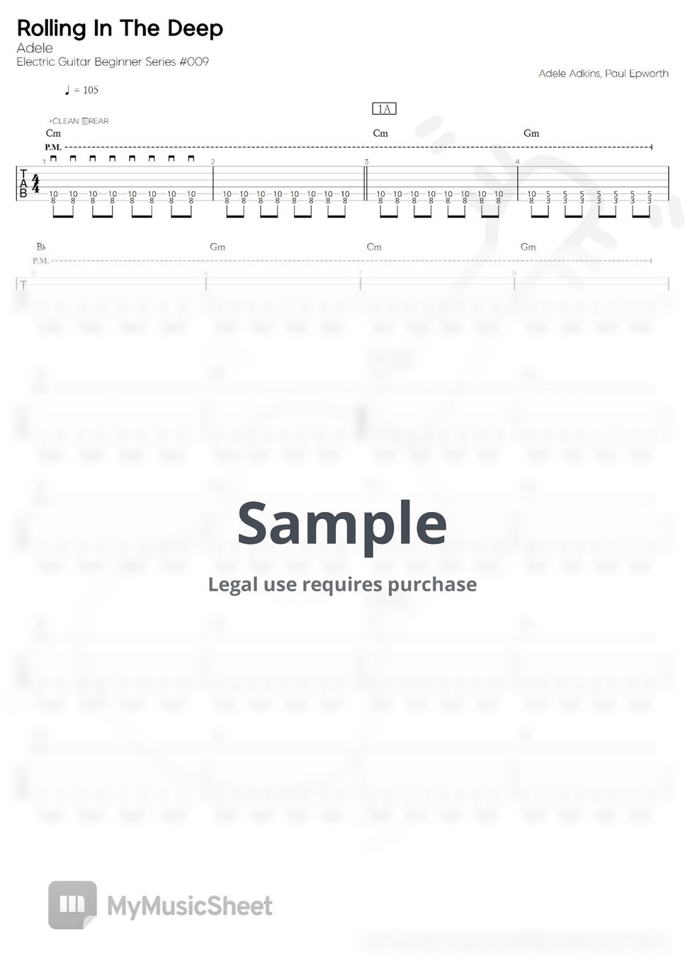 Adele - Rolling In The Deep 악보 by WOORAM