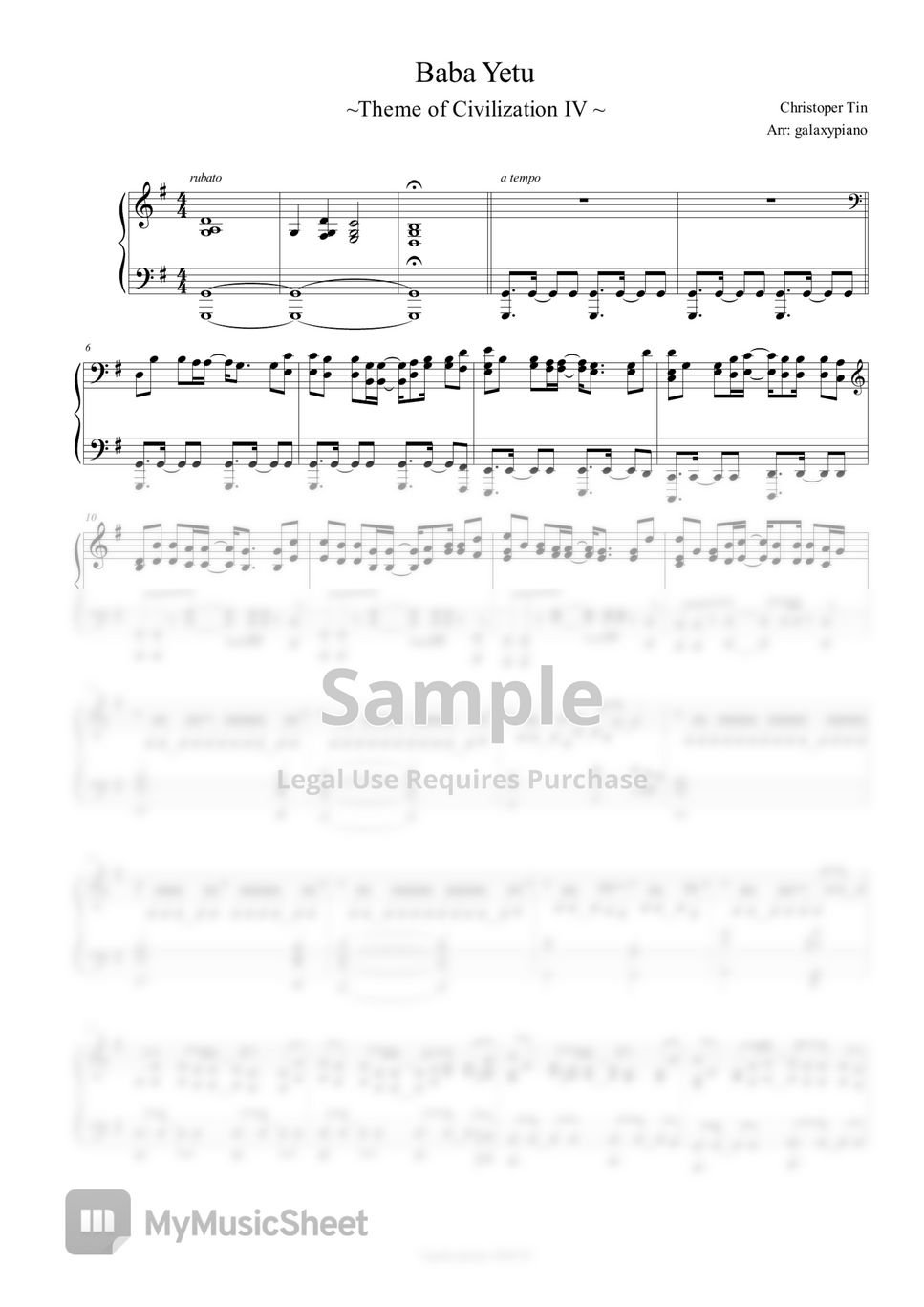 Sid Meier's Civilization IV (시드마이어의 문명 4) - Baba Yetu (바바예투) Partition ...