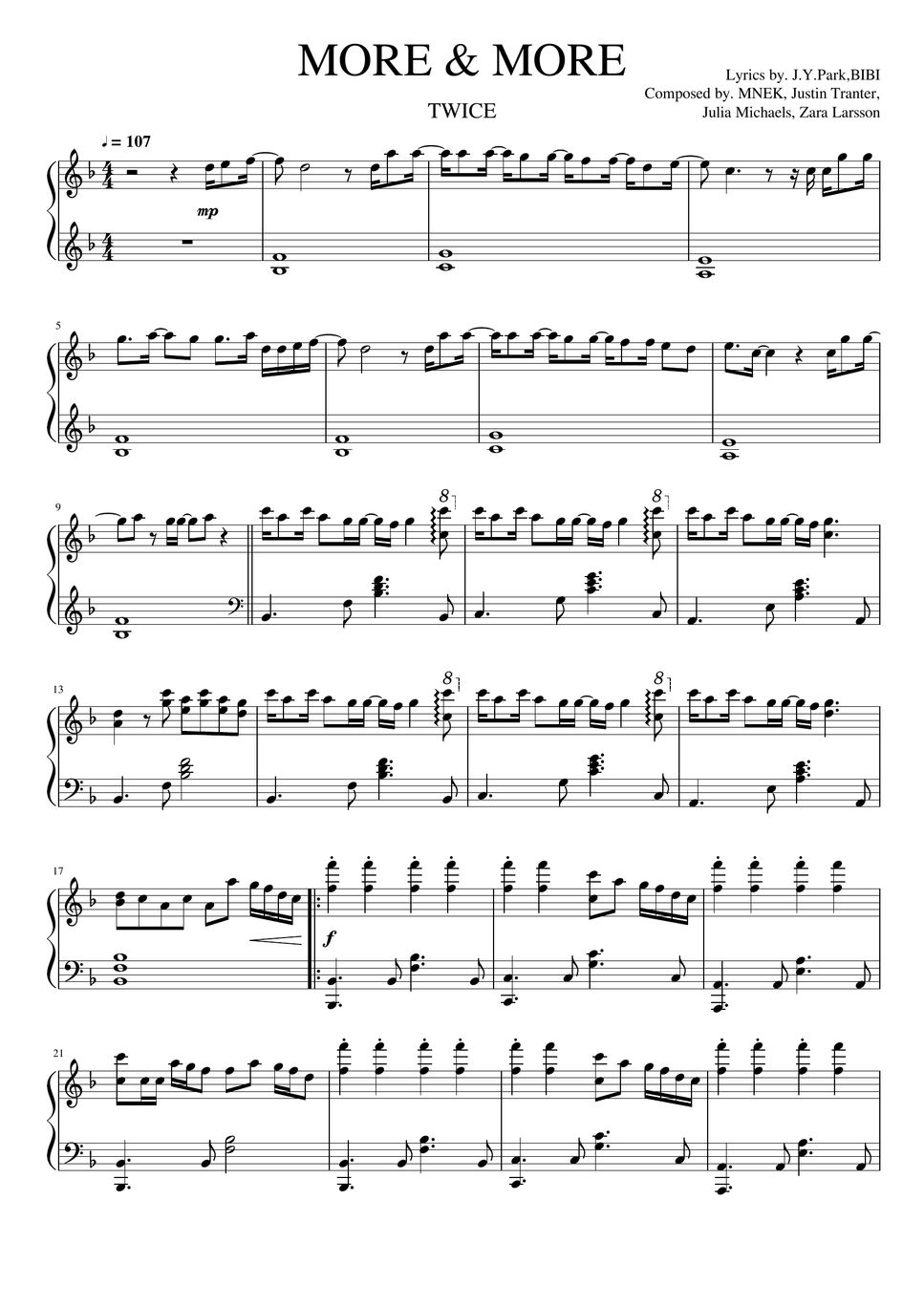 TWICE - MORE & MORE 악보 by ちゃんRINA。