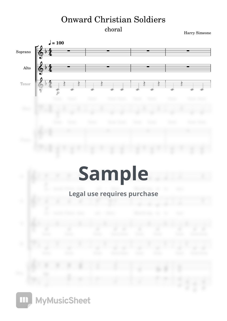 Harry Simeone - Onward Christian Soldiers Partition musicale by Digital Scores Collection