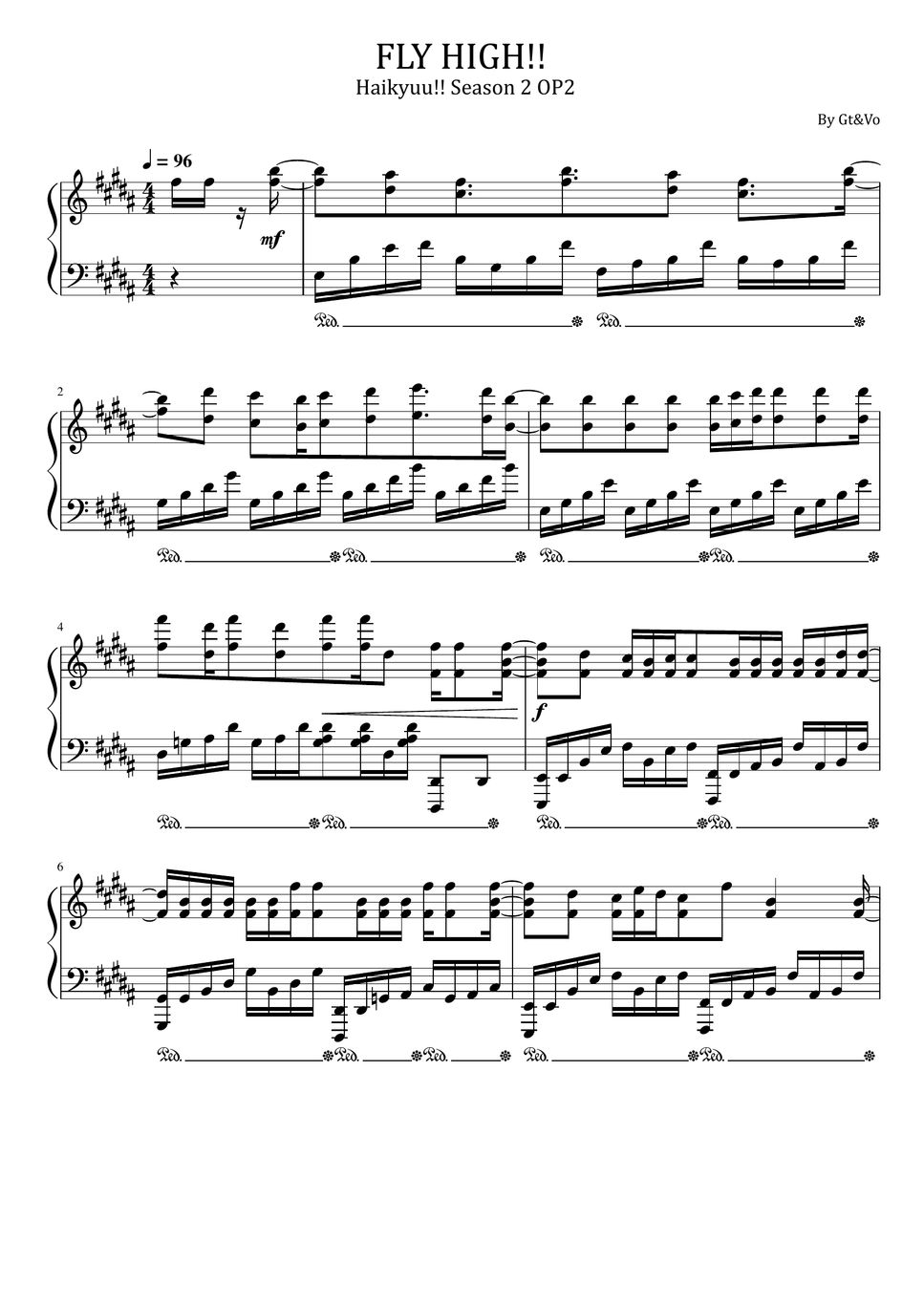 Gtandvo Fly High Haikyuu Season 2 Op 2 For Piano Solo Sheets By Poon