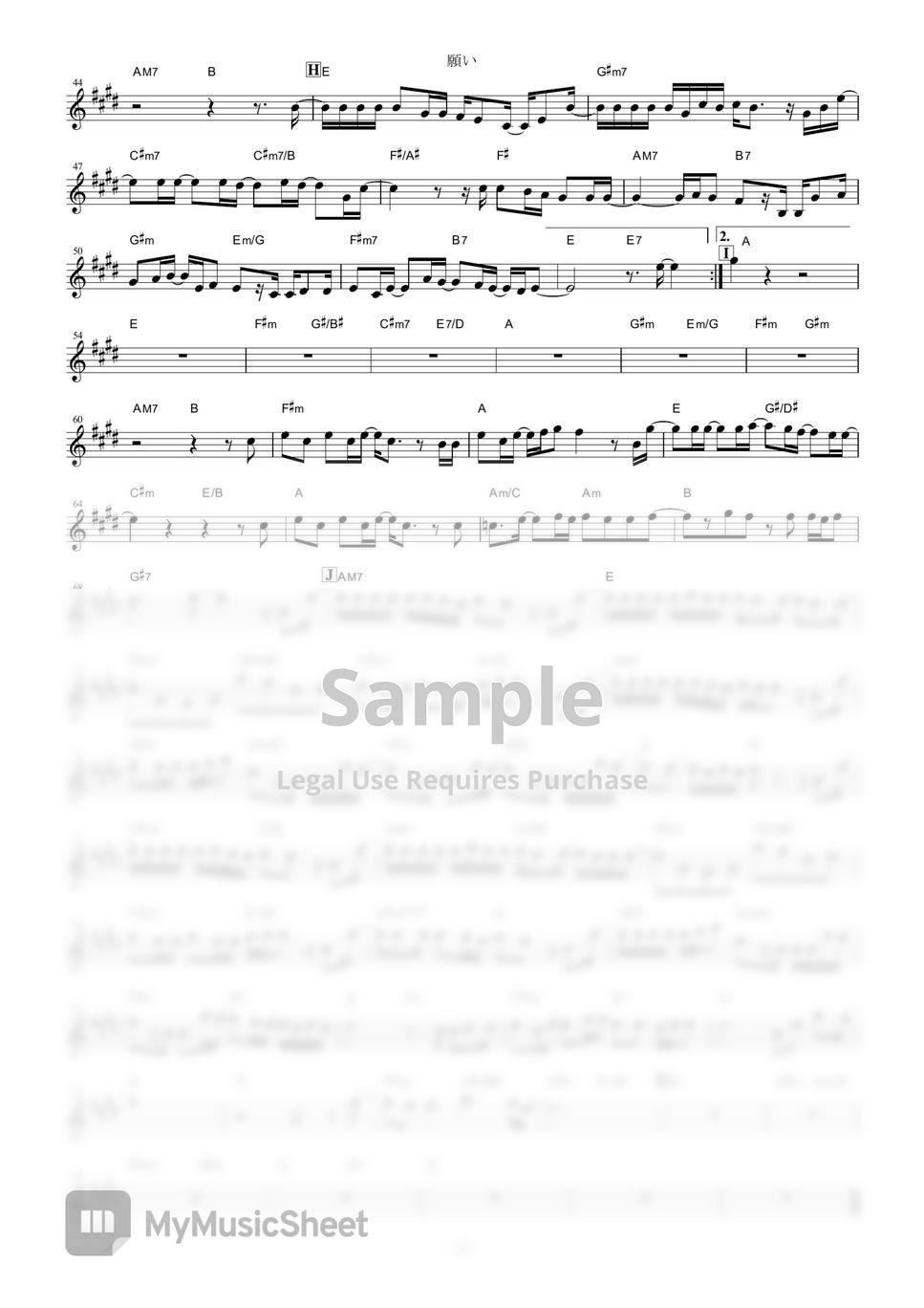 sumika - Negai (in Bb) Sheets