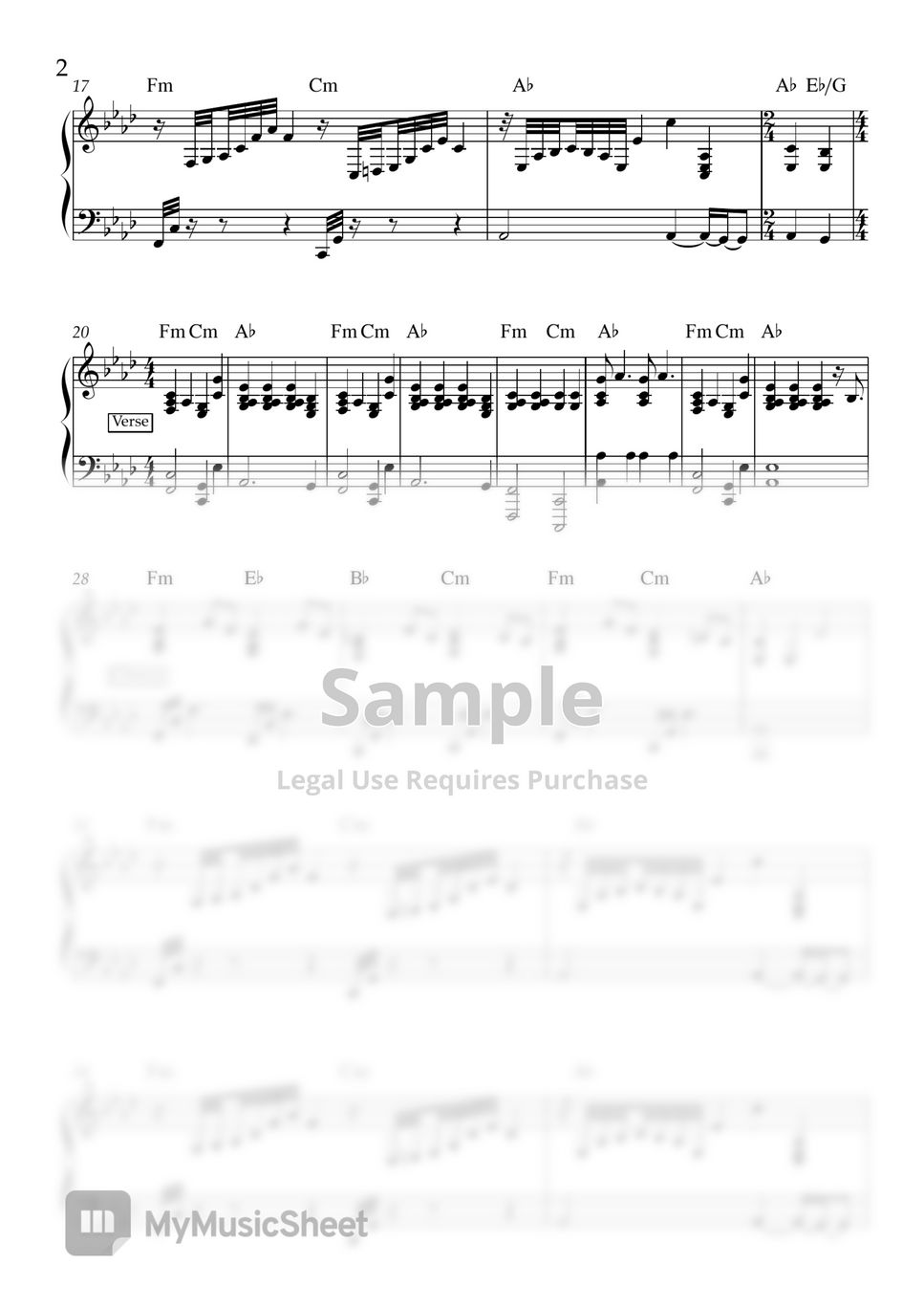 Madame - Voce (spartito pianoforte) Sheet Music by Francesco Piantoni