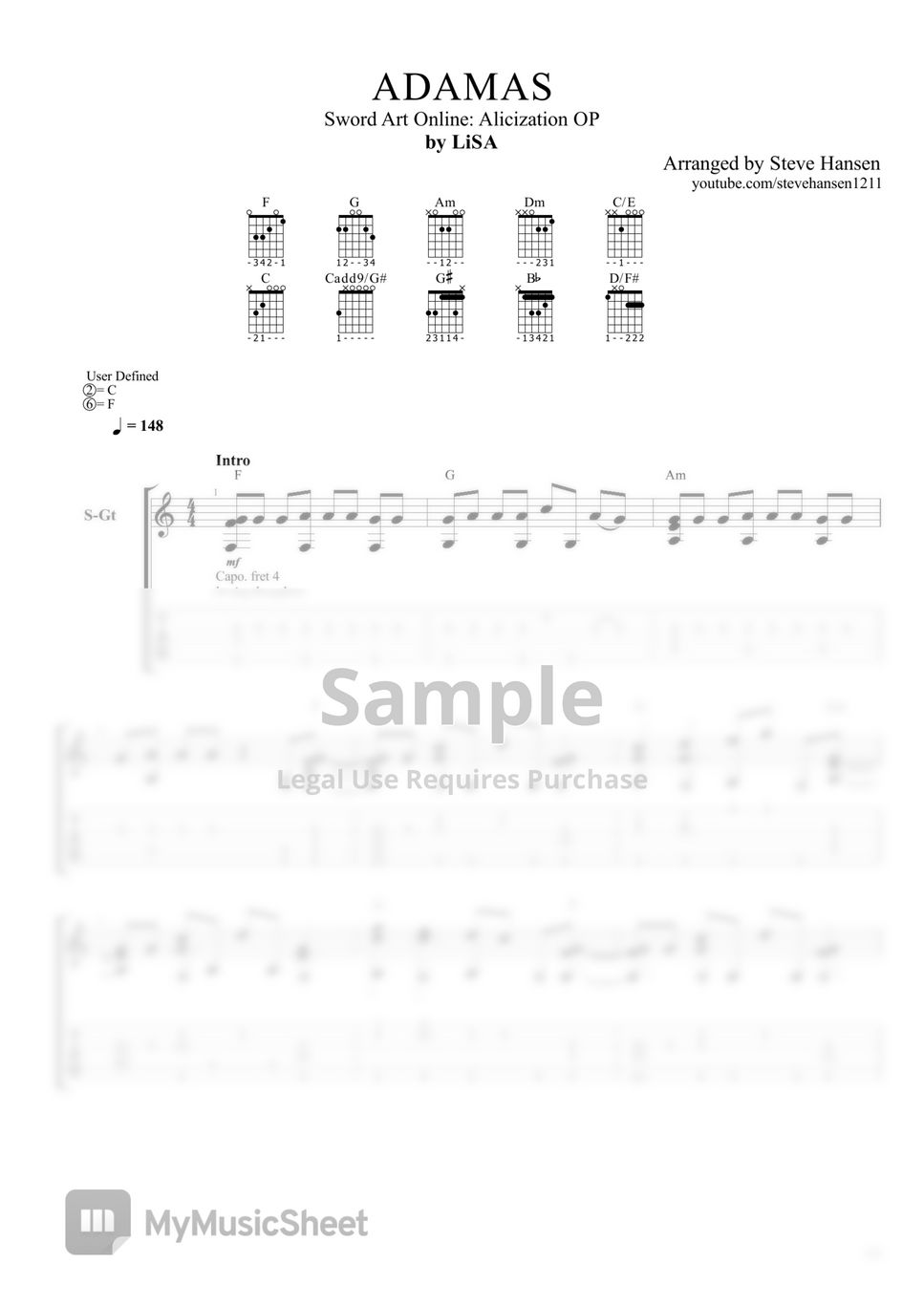 LiSA - ADAMAS (From "Sword Art Online: Alicization") (Fingerstyle ...