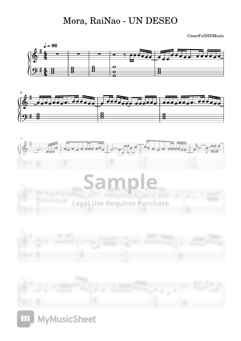 Mora, RaiNao - UN DESEO Sheets