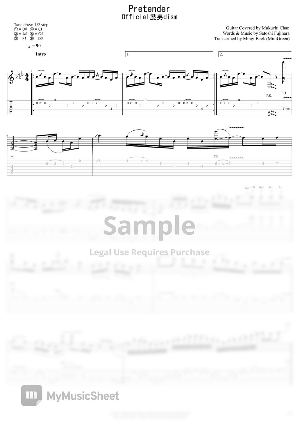 Official髭男dism - Pretender TAB by mukuchi chan