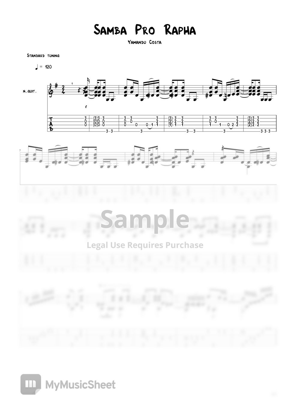 Yamandu Costa - Samba Pro Rapha Spartito by 「Agape Guitar」