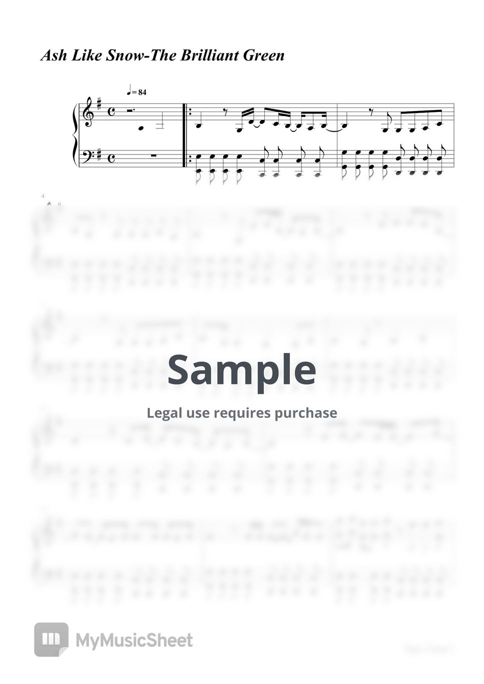 The Brilliant Green - Ash Like Snow (Mobile Suit Gundam 00 OP2) Sheets ...