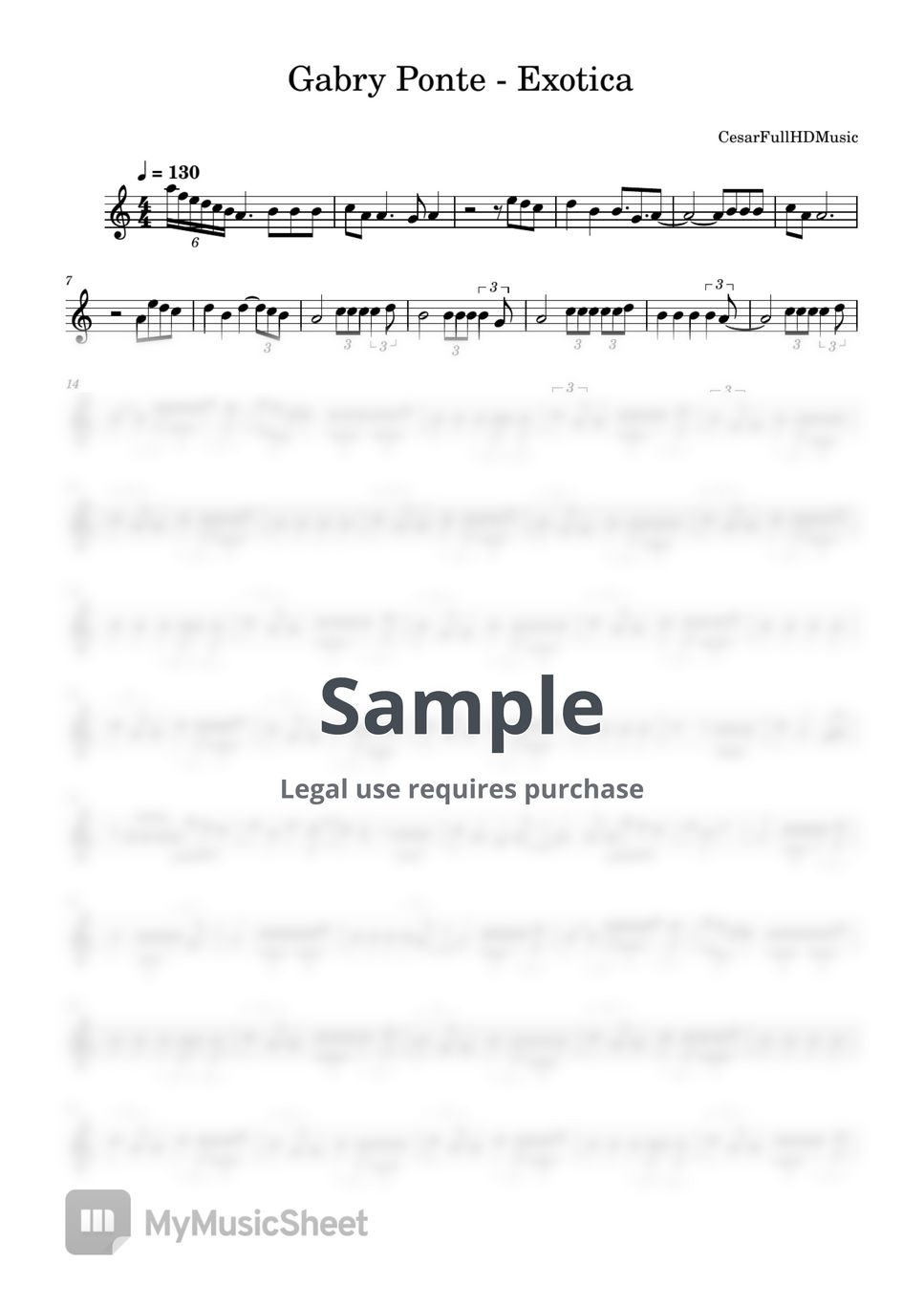 Gabry Ponte - Exotica Sheets