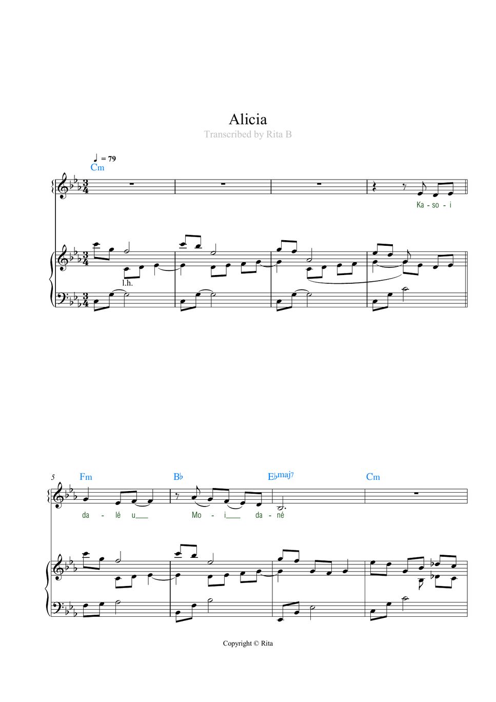 Clair Obscur: Expedition 33 - Alicia (Duet) Sheet Music by Rita B