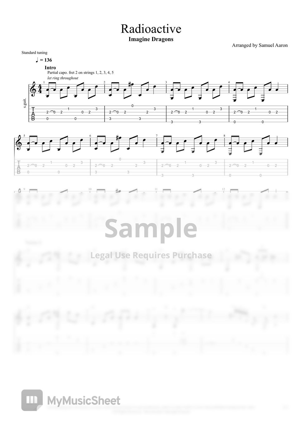 Imagine Dragons - Radioactive Sheets by Samuel Aaron