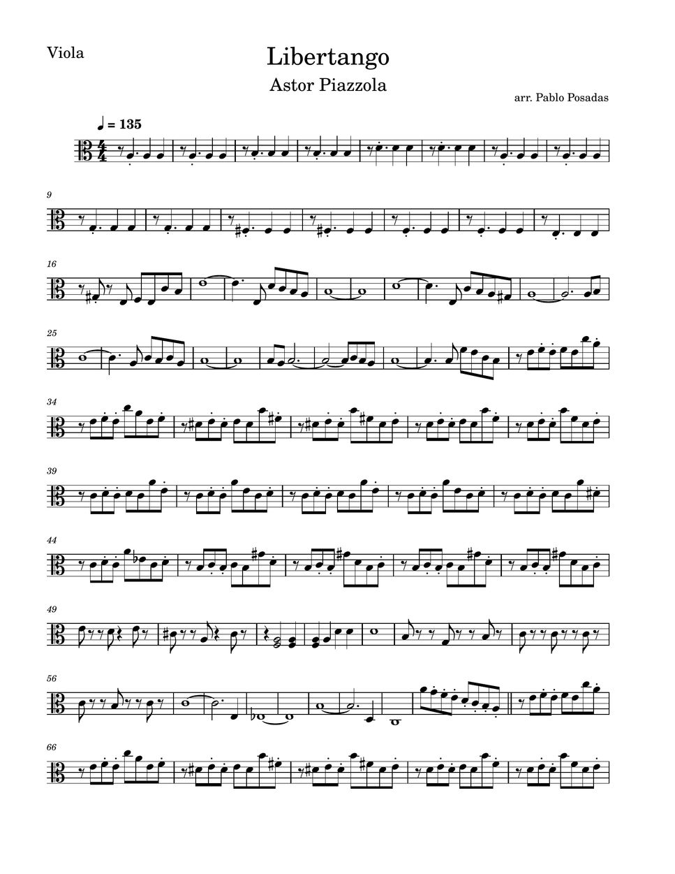 Astor Piazzola - Libertango (string quartet) Sheet by Thec P