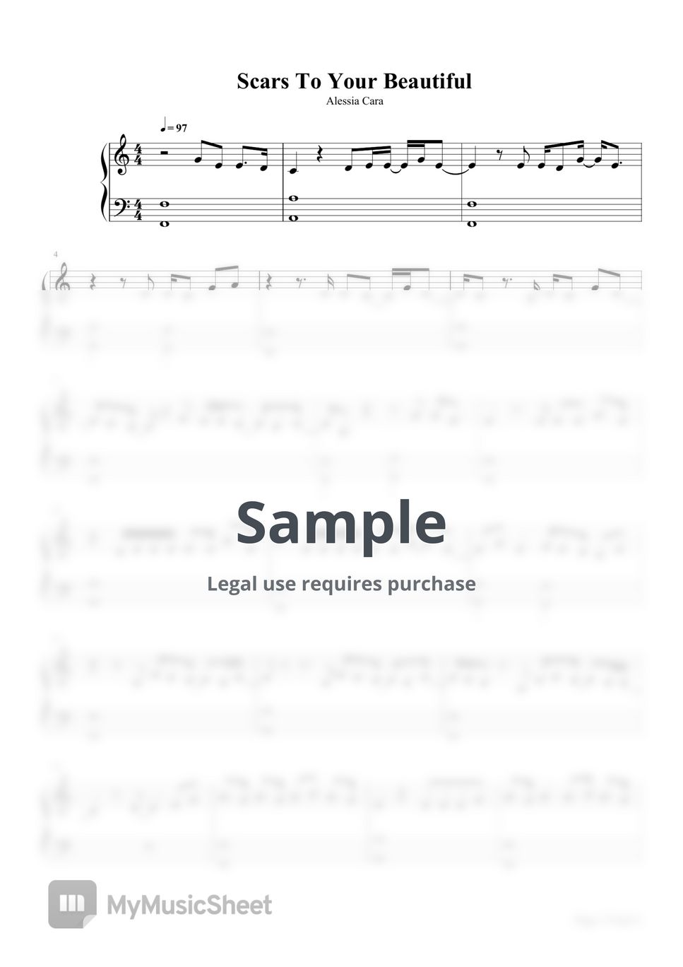 Alessia Cara - Scars To Your Beautiful (Alessia Cara) 악보 by Yilun