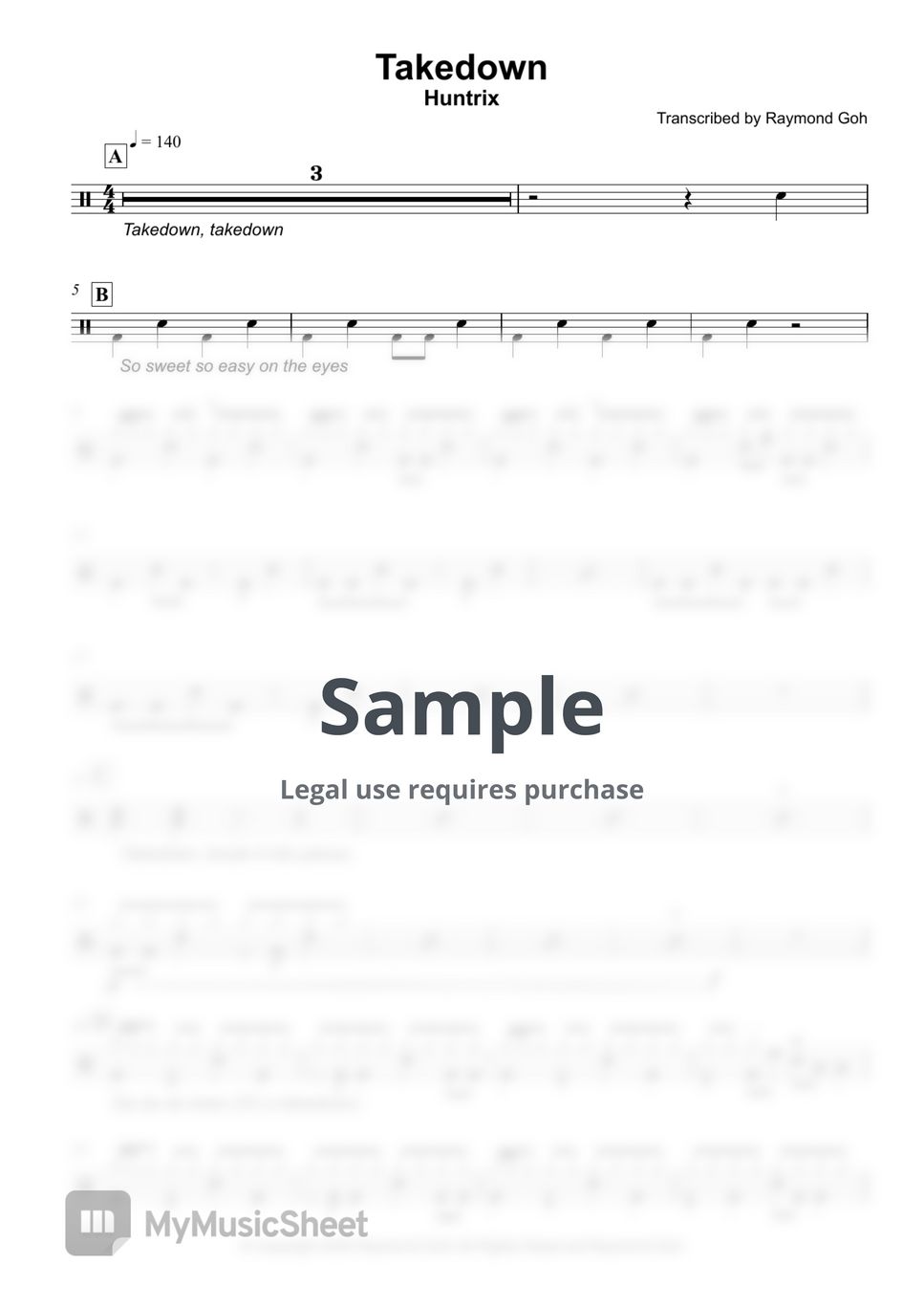 Huntrix - Takedown (K-Pop Demon Hunters (OST)) Sheet Music by Raymond Goh