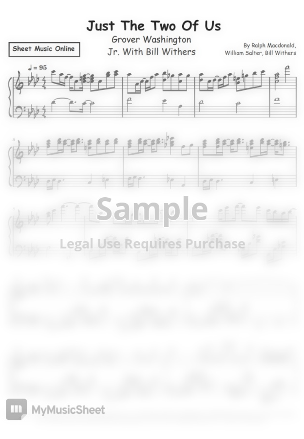 Grover Washington Jr. (feat. Bill Withers) - Just the Two of Us by Piano Go Life แผ่น