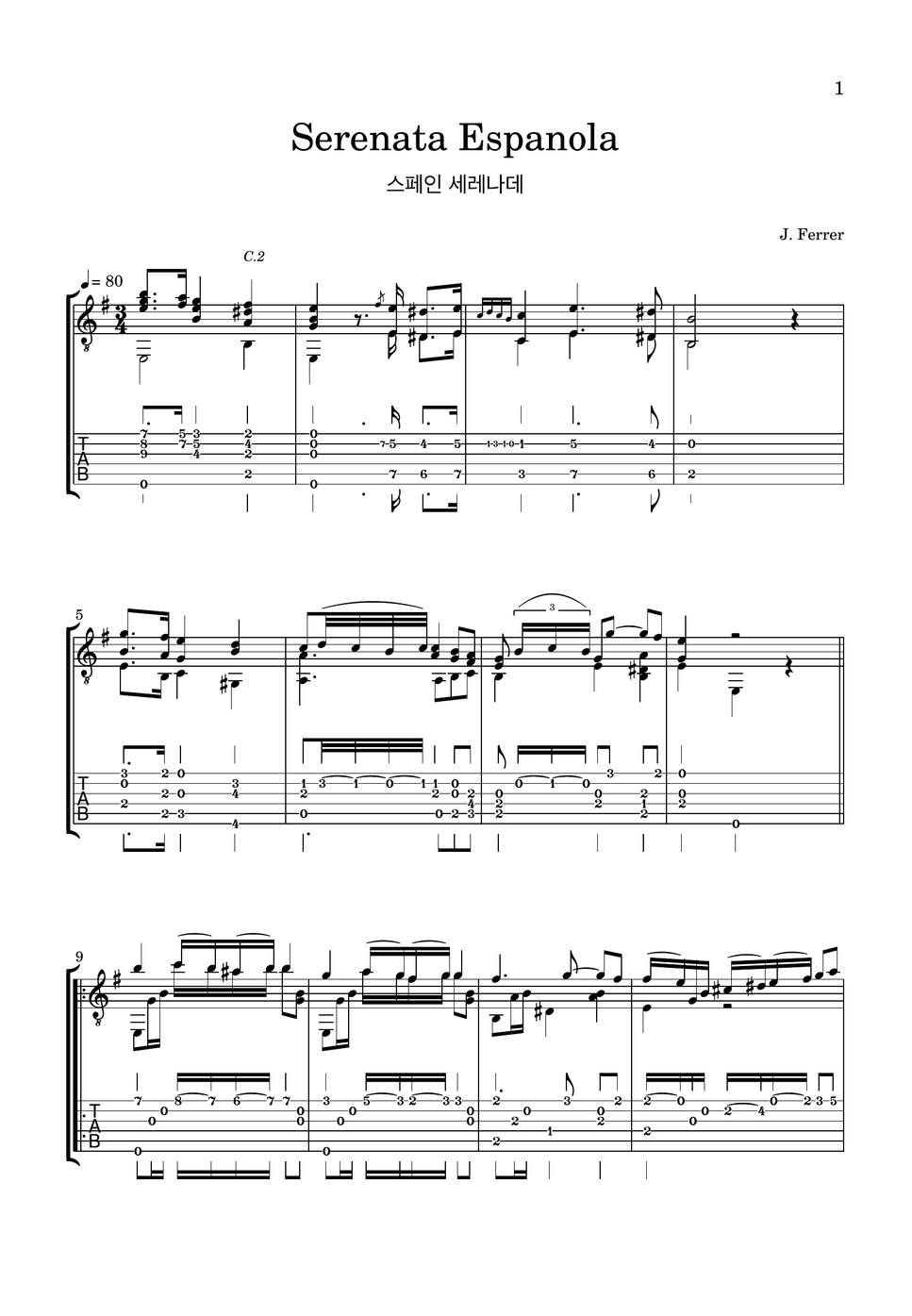 Jose Ferrer - Serenata Espagnola Tab + 1staff by LemonTree