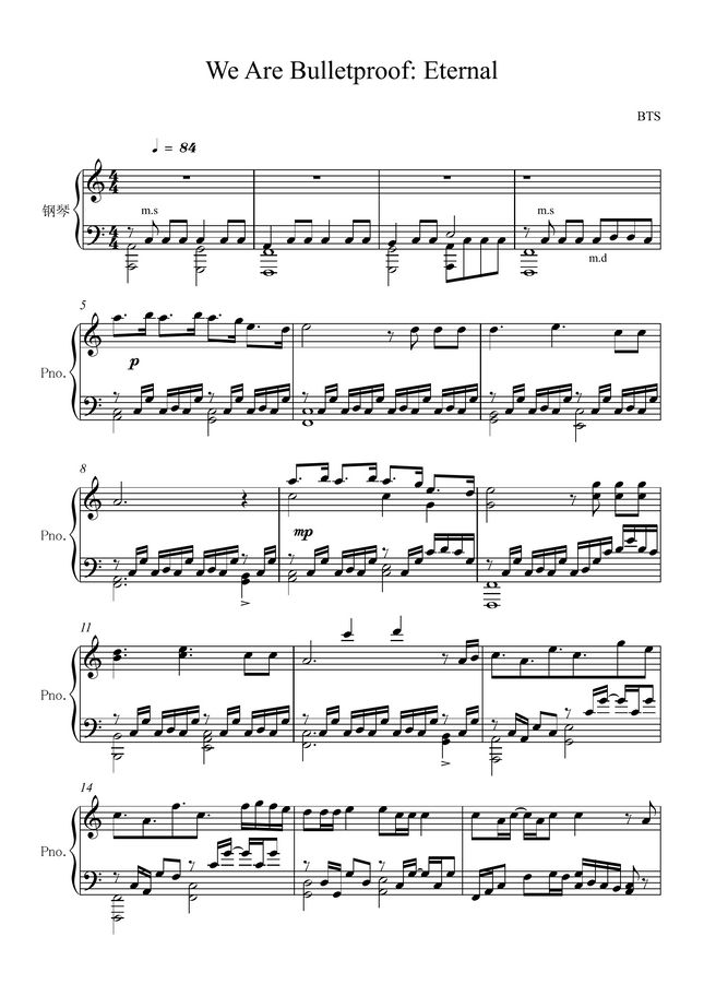 Bts 방탄소년단 We Are Bulletproof The Eternal By Tinythhings Sheet Music