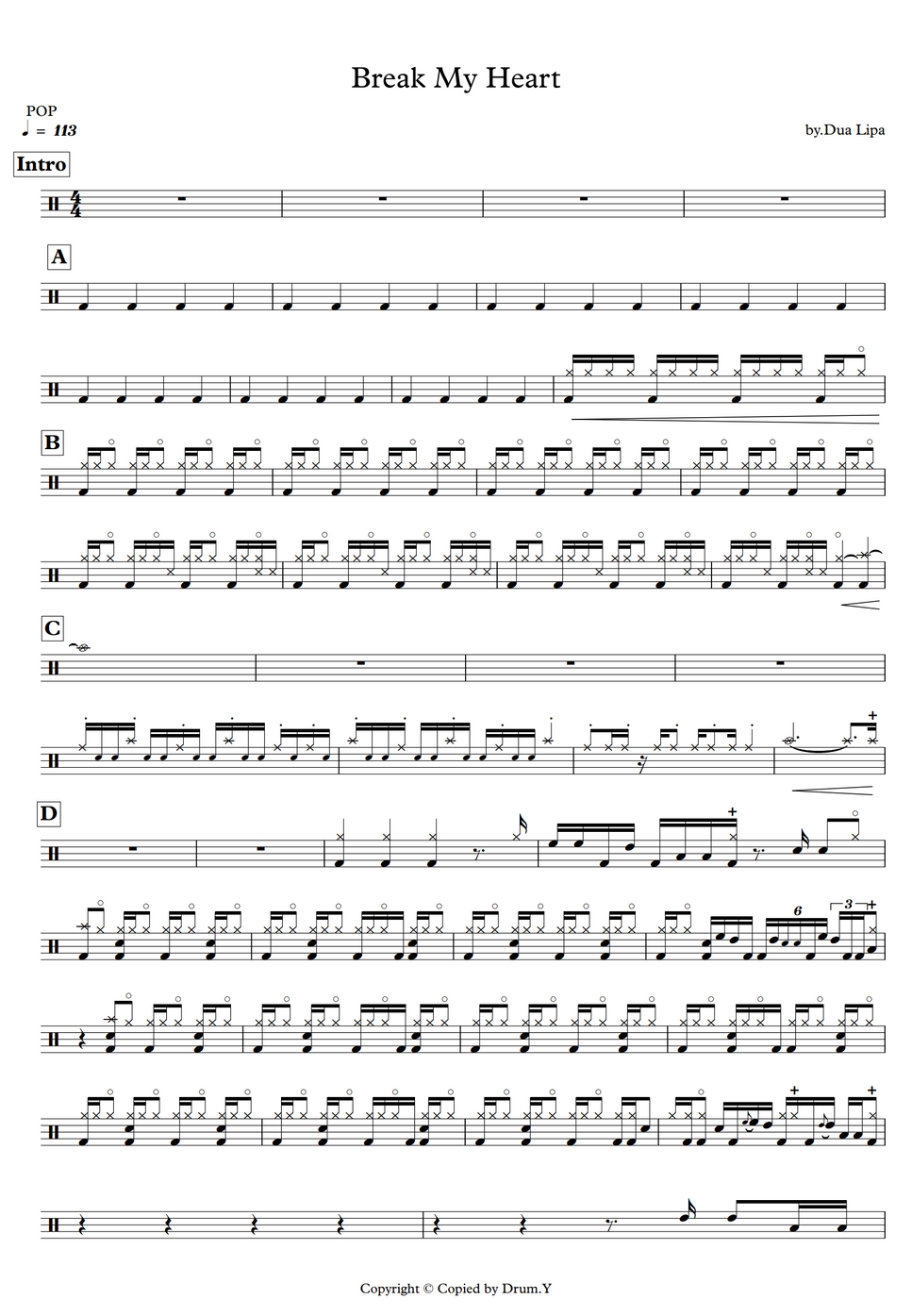 Dua Lipa - Break My Heart Лист