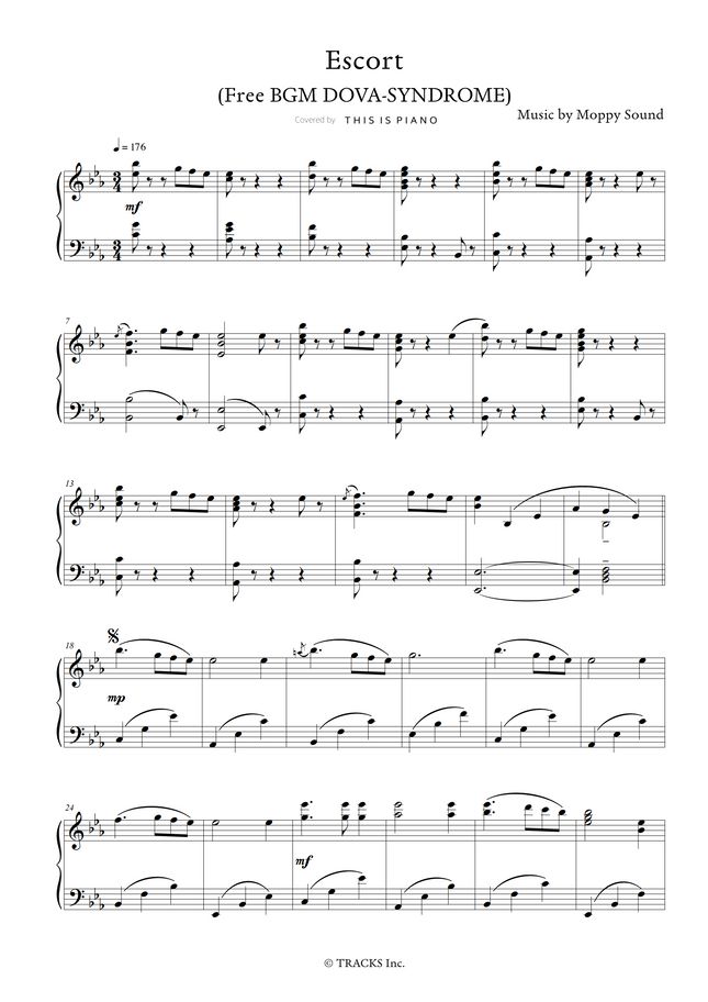 Moppy Sound - Escort (DOVA-SYNDROME) by THIS IS PIANO Sheet