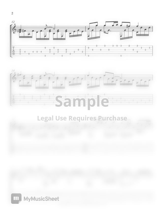 Eminem - Mockingbird by Mohammad Lameei tab Sheet