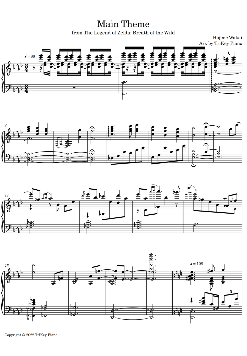 The Legend of Zelda - Breath of the Wild - Main Theme by Trikey Piano Nuty