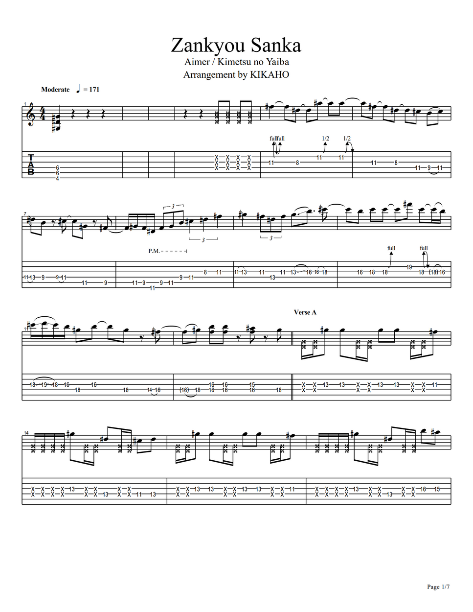 Demon Slayer Kimetsu no Yaiba - 残響散歌 (Zankyou Sanka) by KIKAHO 樂譜