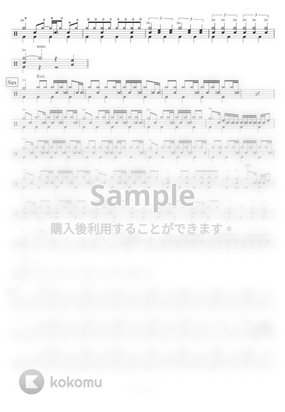 TRI4TH - DIRTY BULLET (アニメ「博多豚骨ラーメンズ」EDテーマ) by ドラムが好き！楽譜