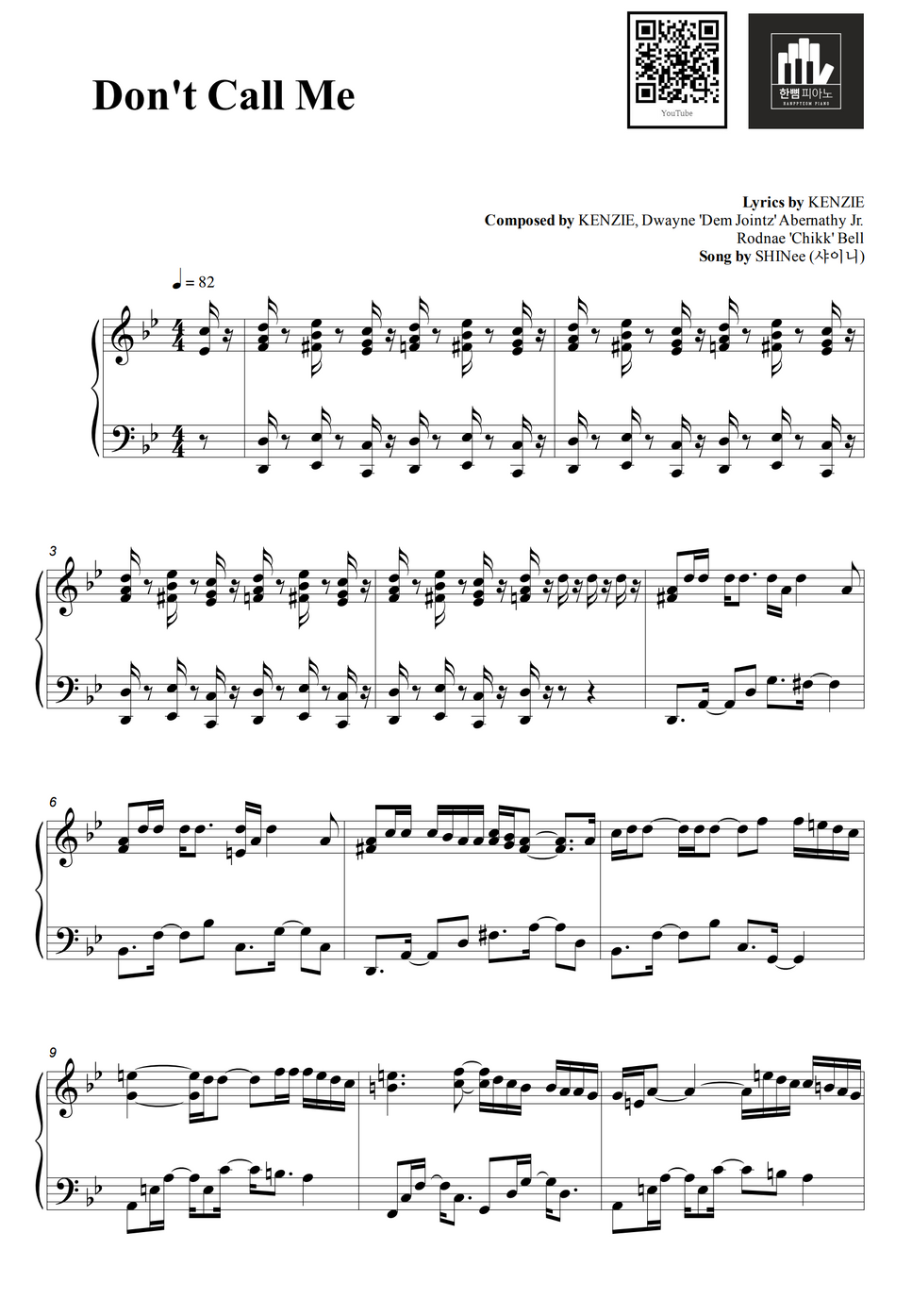 SHINee (샤이니) - Don't Call Me by HANPPYEOMPIANO Helaian