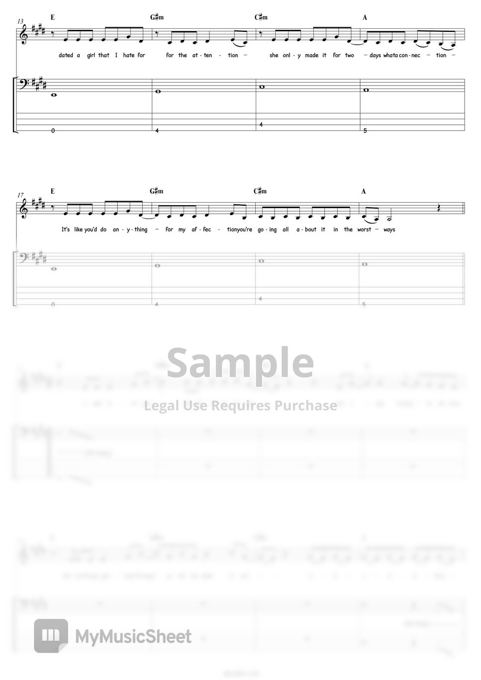 GAYLE - abcdefu (angrier) (+배킹트랙) Tabulatur + 1staff by COVER SKILLS