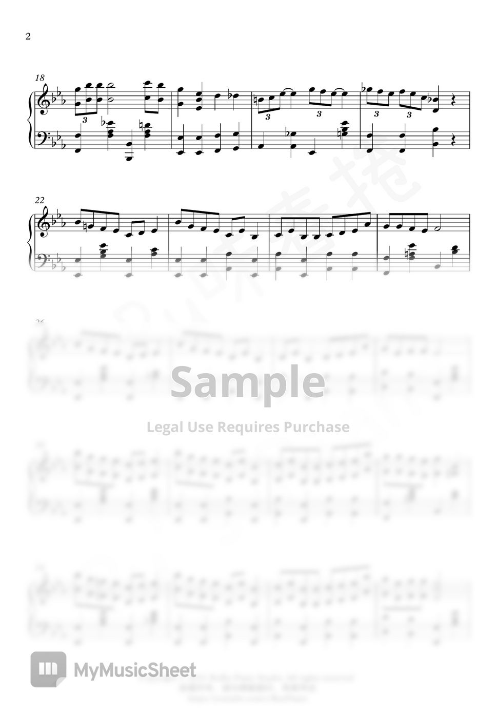 海賊王 One Piece OST - ビンクスの酒 Bink's Sake نوتة by Ru's Piano