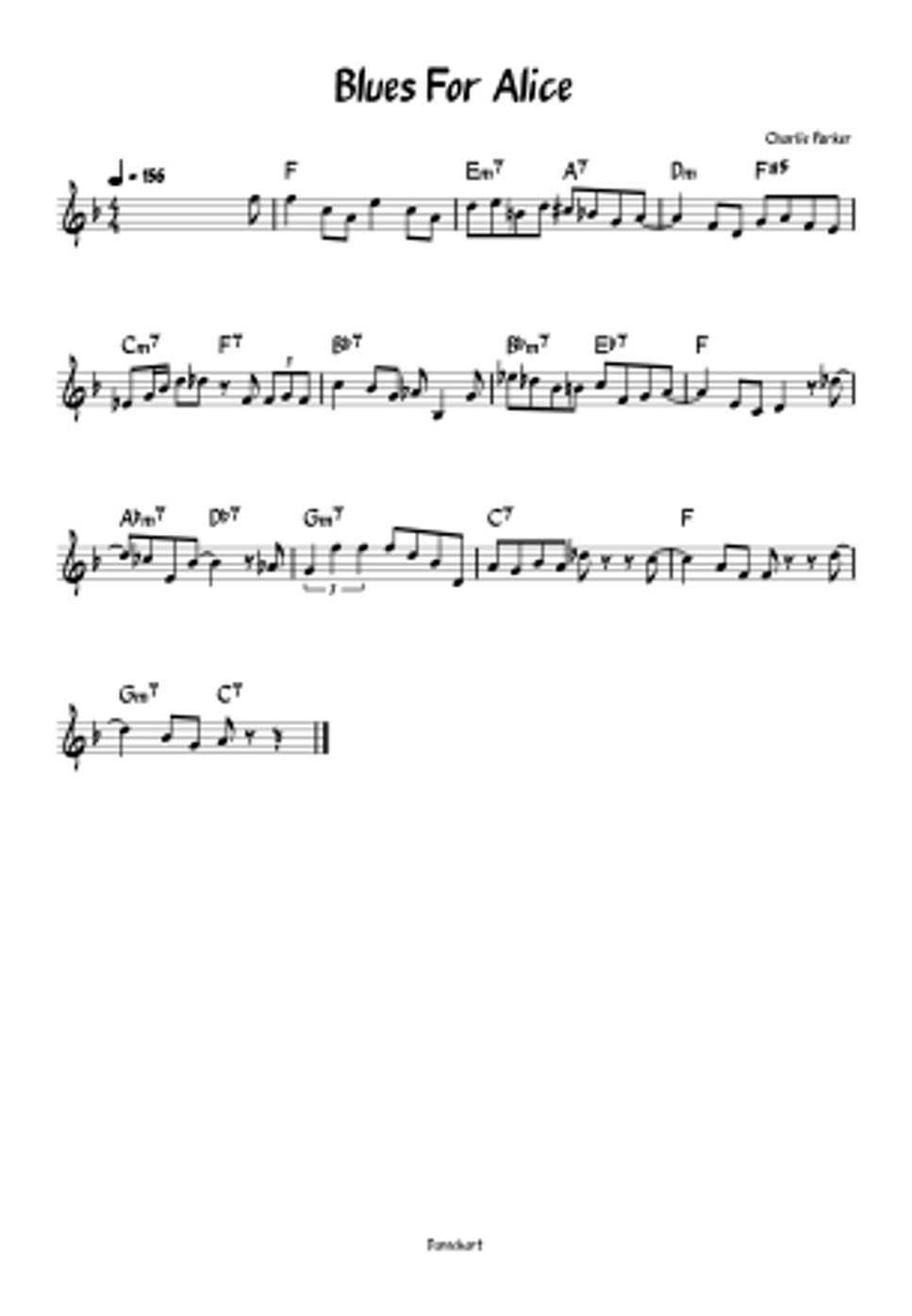 Charlie Parker - Blues For Alice Sheets by Won, Jong Hwa