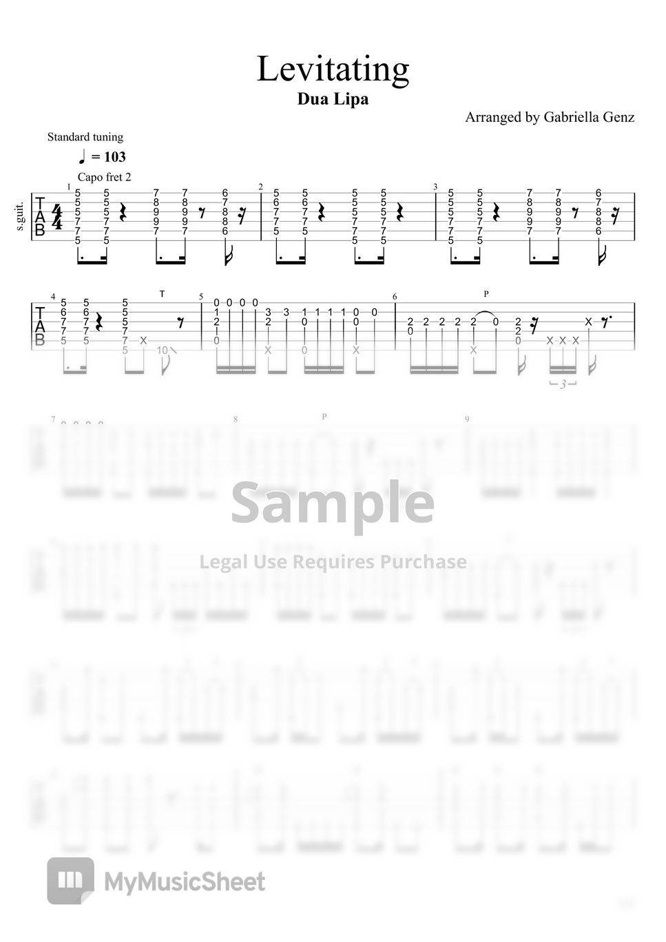 Dua Lipa - Levitating Sheets by Gabriella Genz