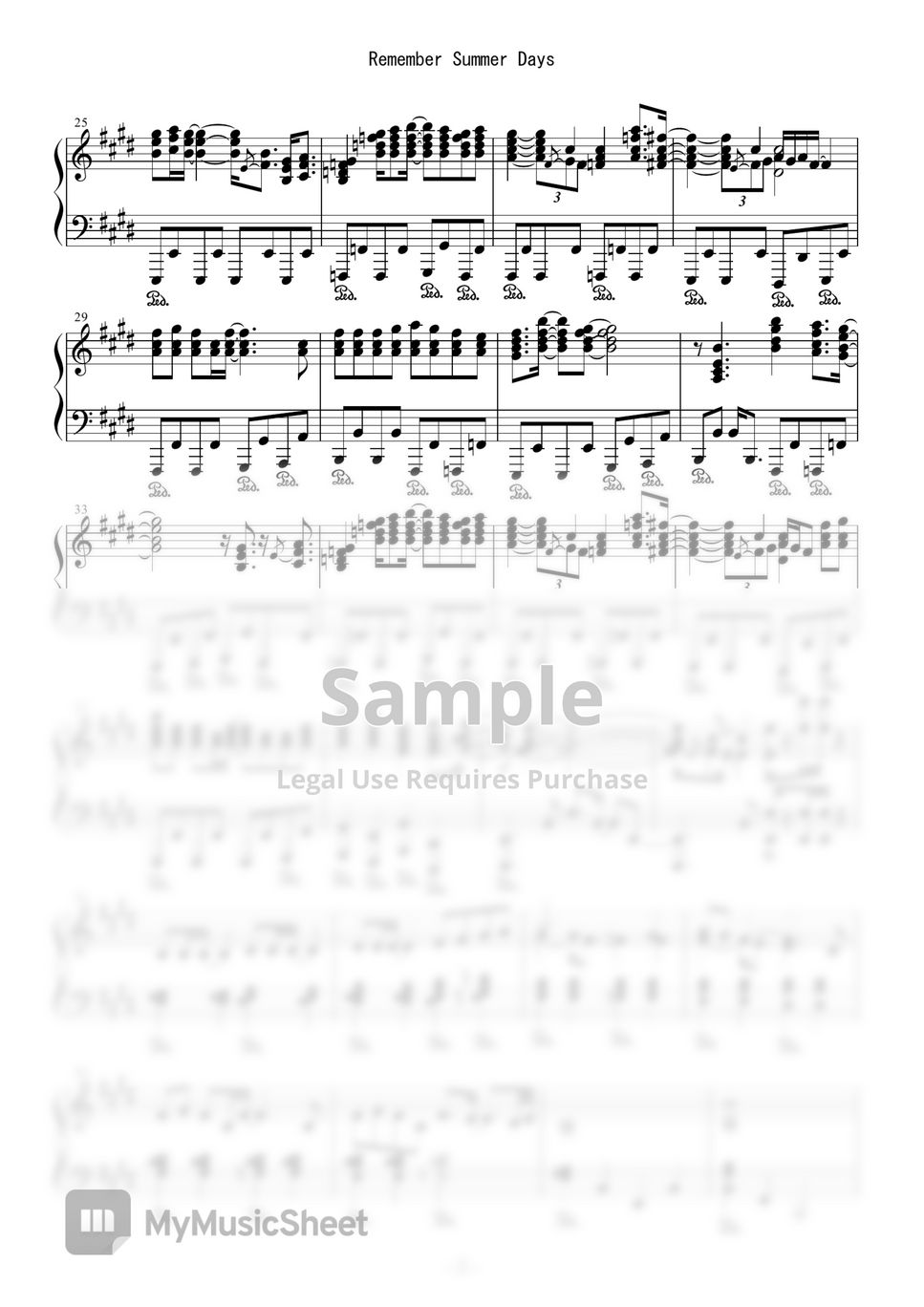 Anri - Remember Summer Days Notenblatt by OngakuOnsen