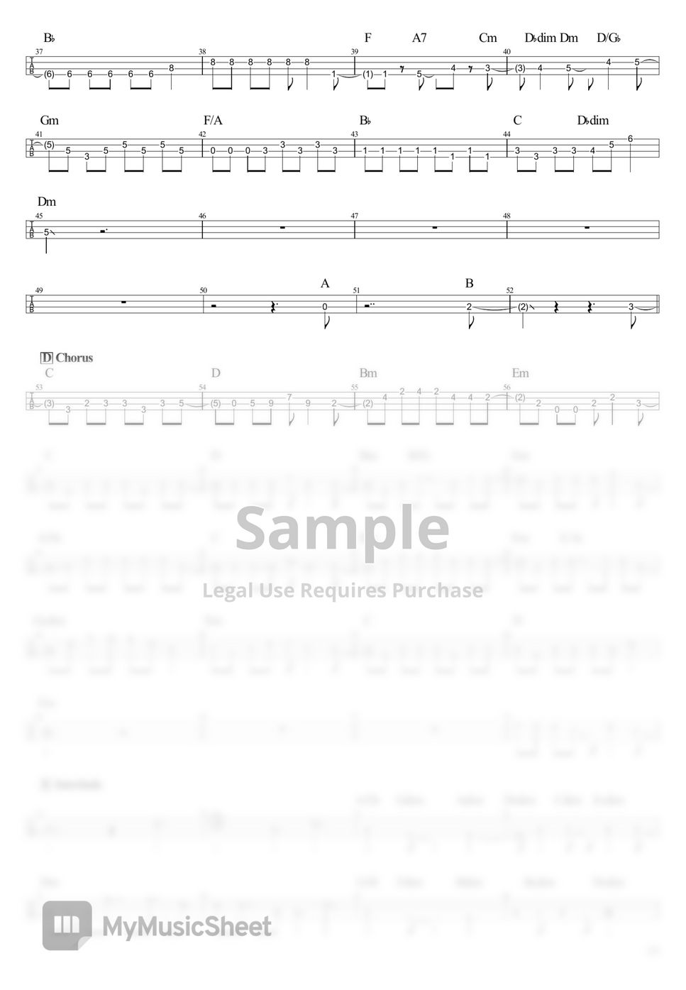 UNISON SQUARE GARDEN - カオスが極まる (Tabのみ/ベース Tab譜 4弦) TAB by T's bass score