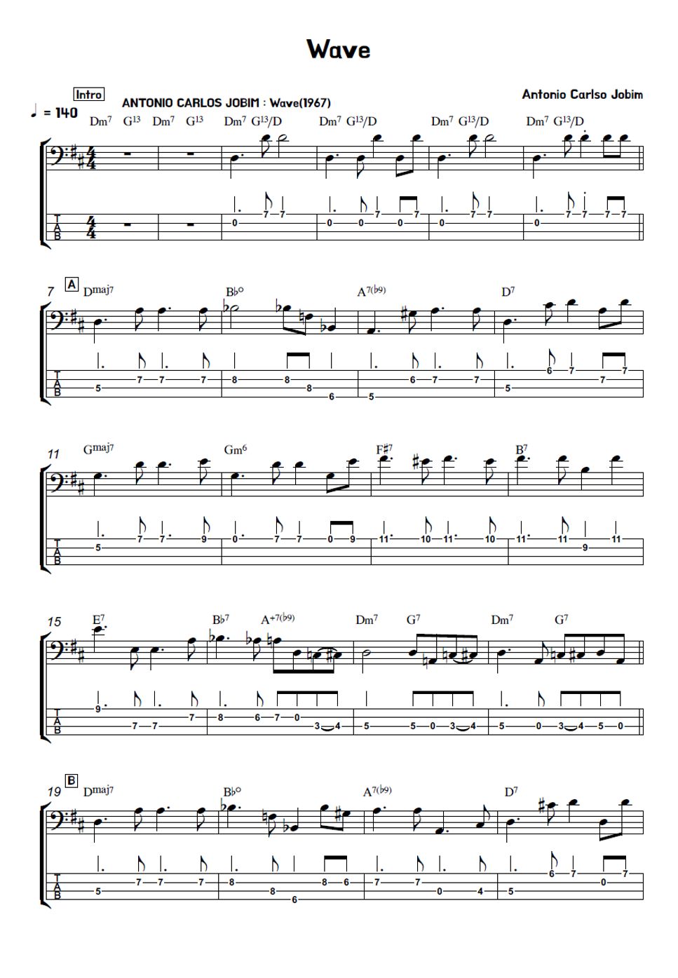 Antonio Carlos Jobim - Wave Sheets by 김미(Kimme)