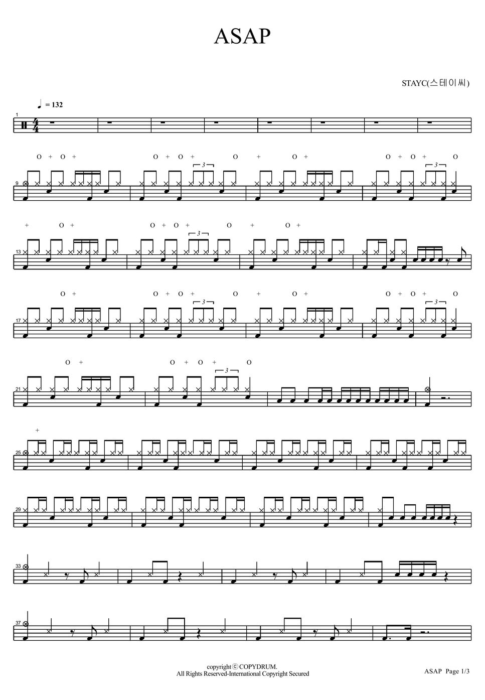 STAYC(스테이씨) - ASAP Partition musicale by COPYDRUM