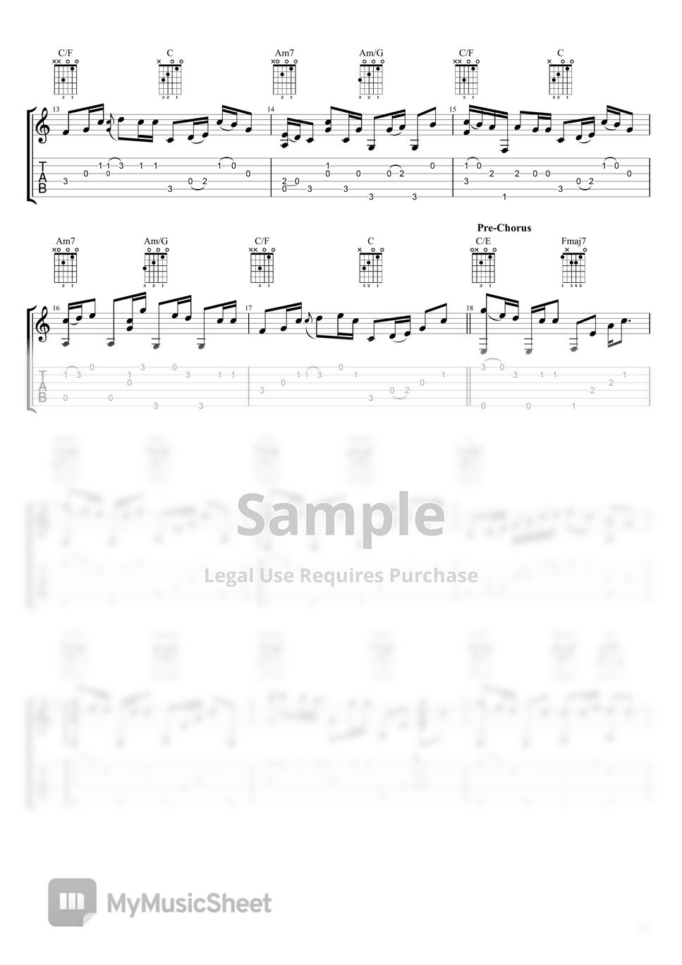 RADWIMPS | Fingerstyle Guitar - Nandemonaiya (Your Name) 타브 by Kenneth Acoustic