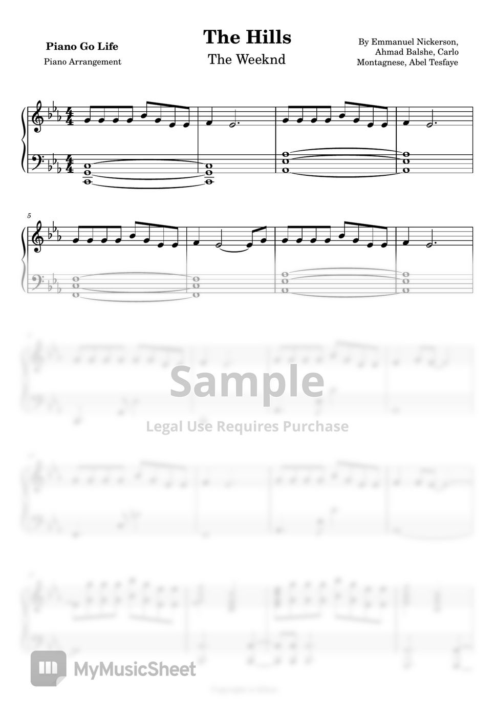 The Weeknd - The Hills แผ่น by Piano Go Life