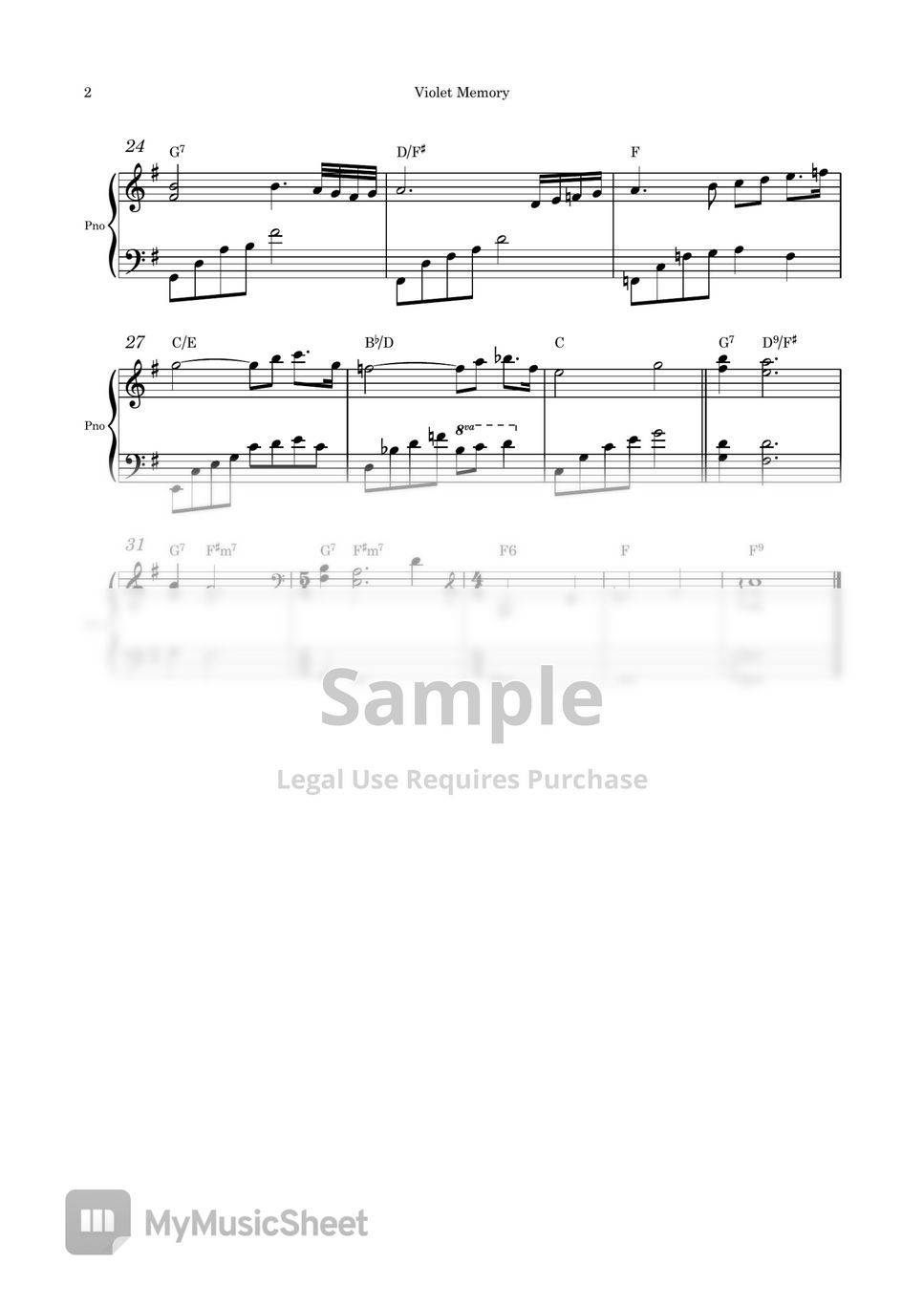 Jung Se Rin - Violet Memory - She Was Pretty 그녀는 예뻤다 (Easy) 악보 by addygurl