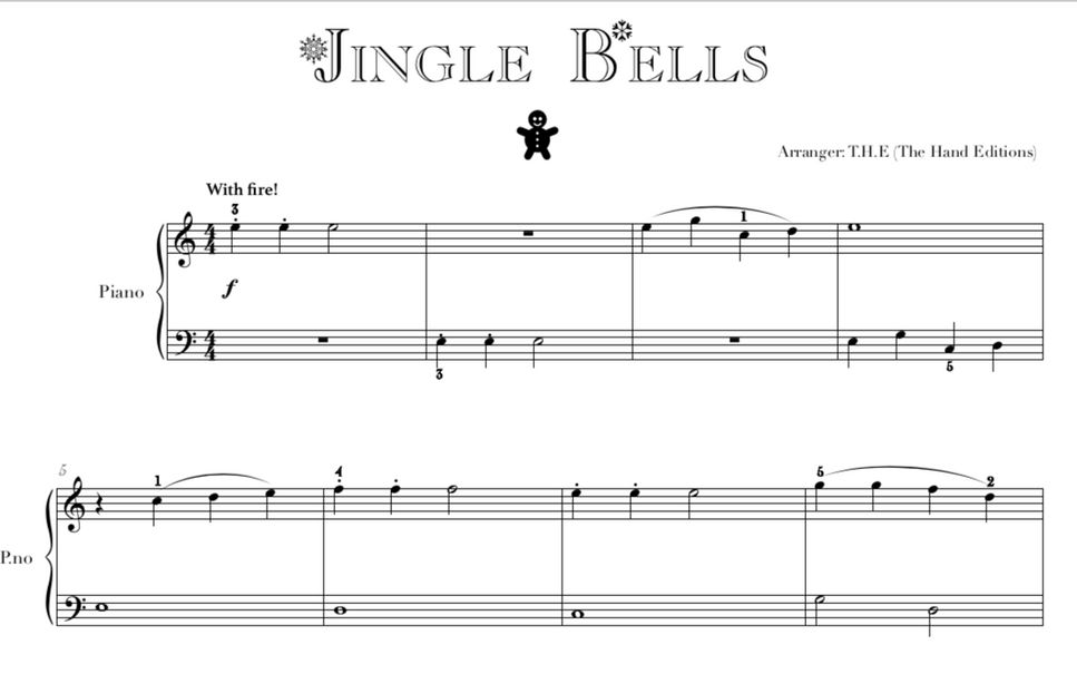 Popolar Christmas song - Jingle Bells 악보 by The Hand Editions