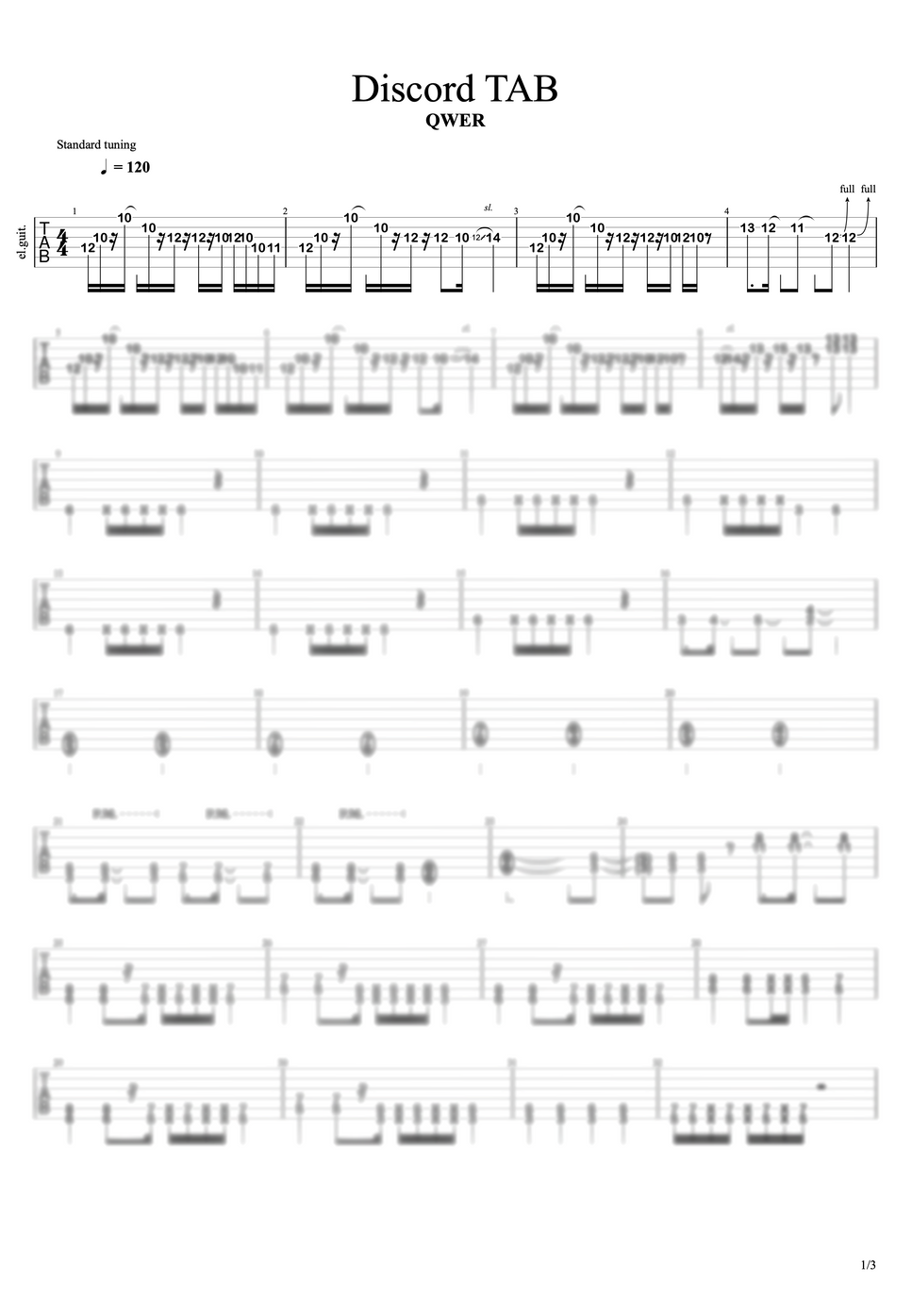 QWER - DISCORD ((easy ver.)) Sheet Music by 변형석